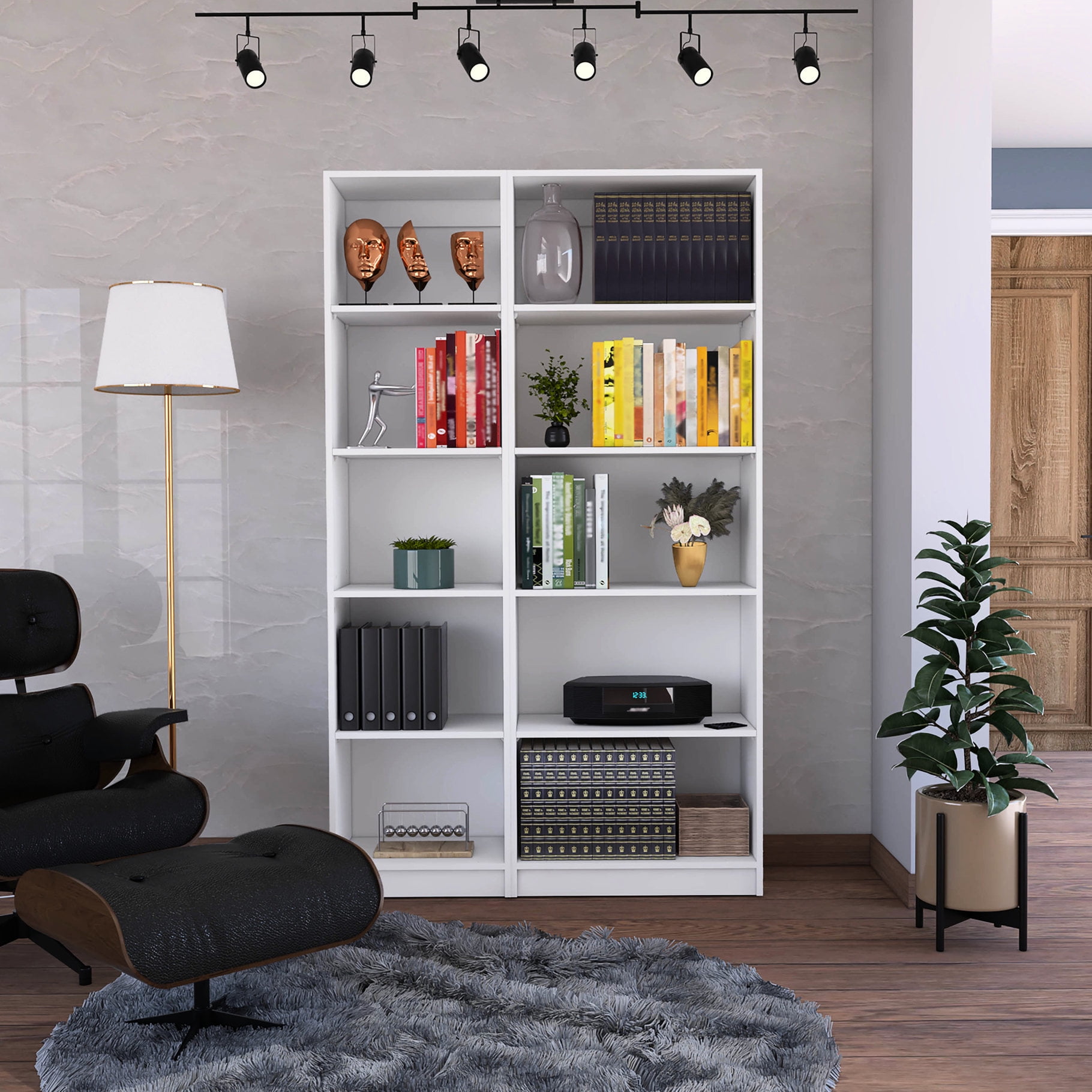 Modern Bookcase Set in White - Sturdy and Durable for Long - Term Use ...