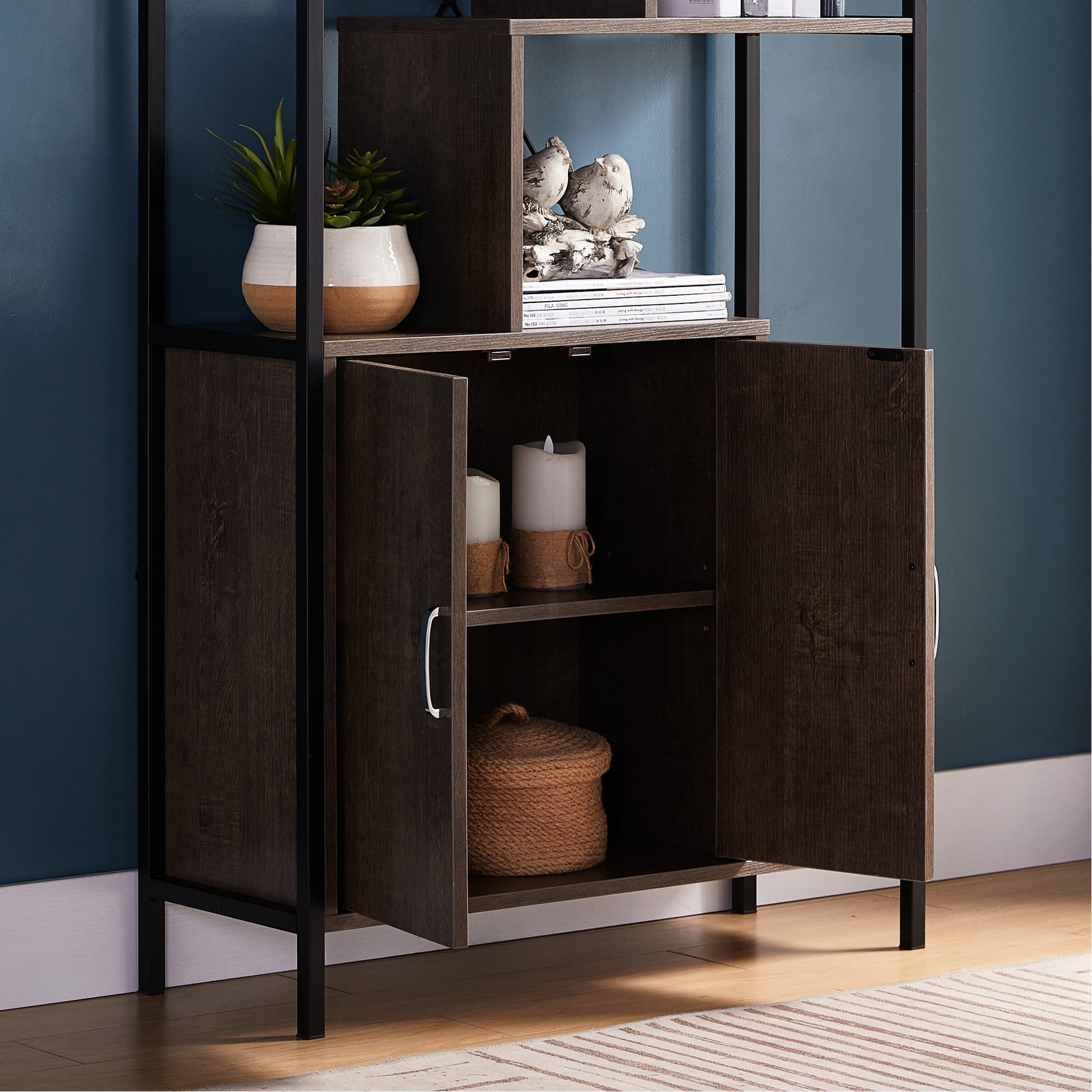 Modern Bookcase with Open and Closed Storage | Display and Hide Things ...