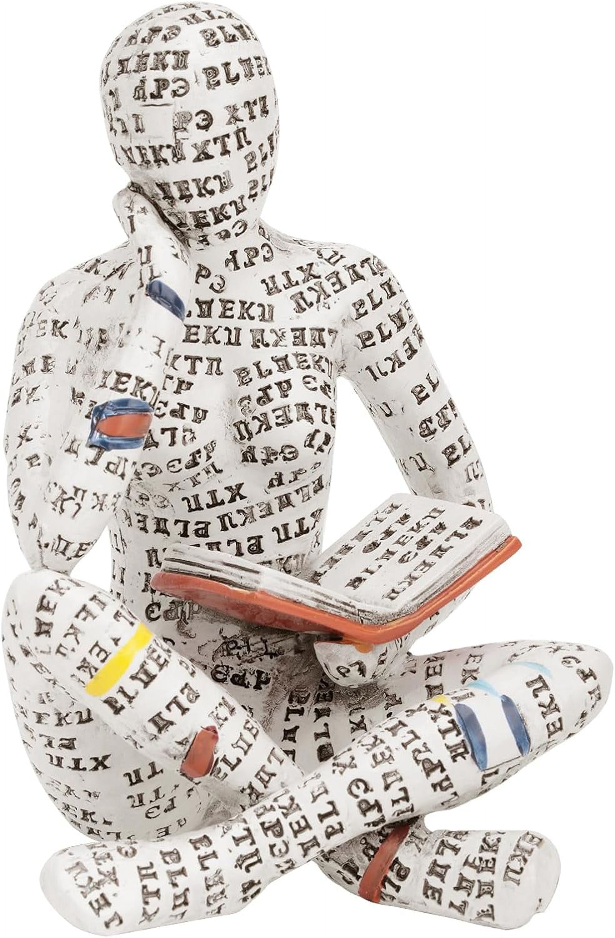 Modern Bookshelf Decor - Reading Women Figurine Sculpture Thinker ...