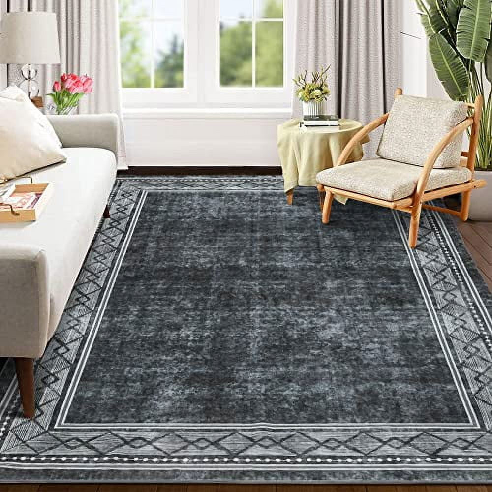 Modern Border Runner Rug Washable Area Rug Carpet Contemporary ...