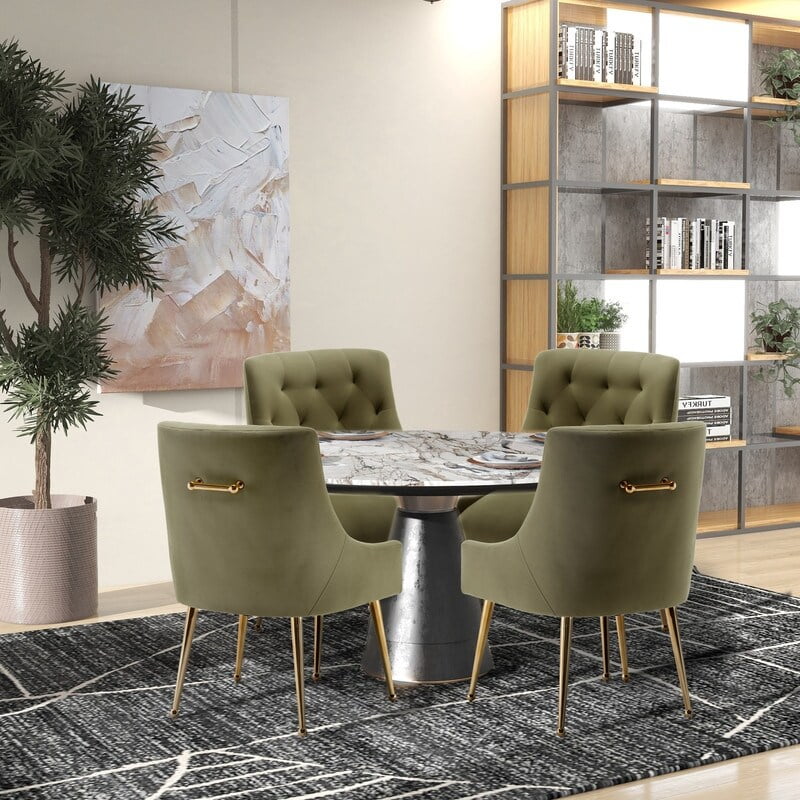 Modern Boucle Dining Chairs Set of 4, Upholstered Accent Chair Tufted ...