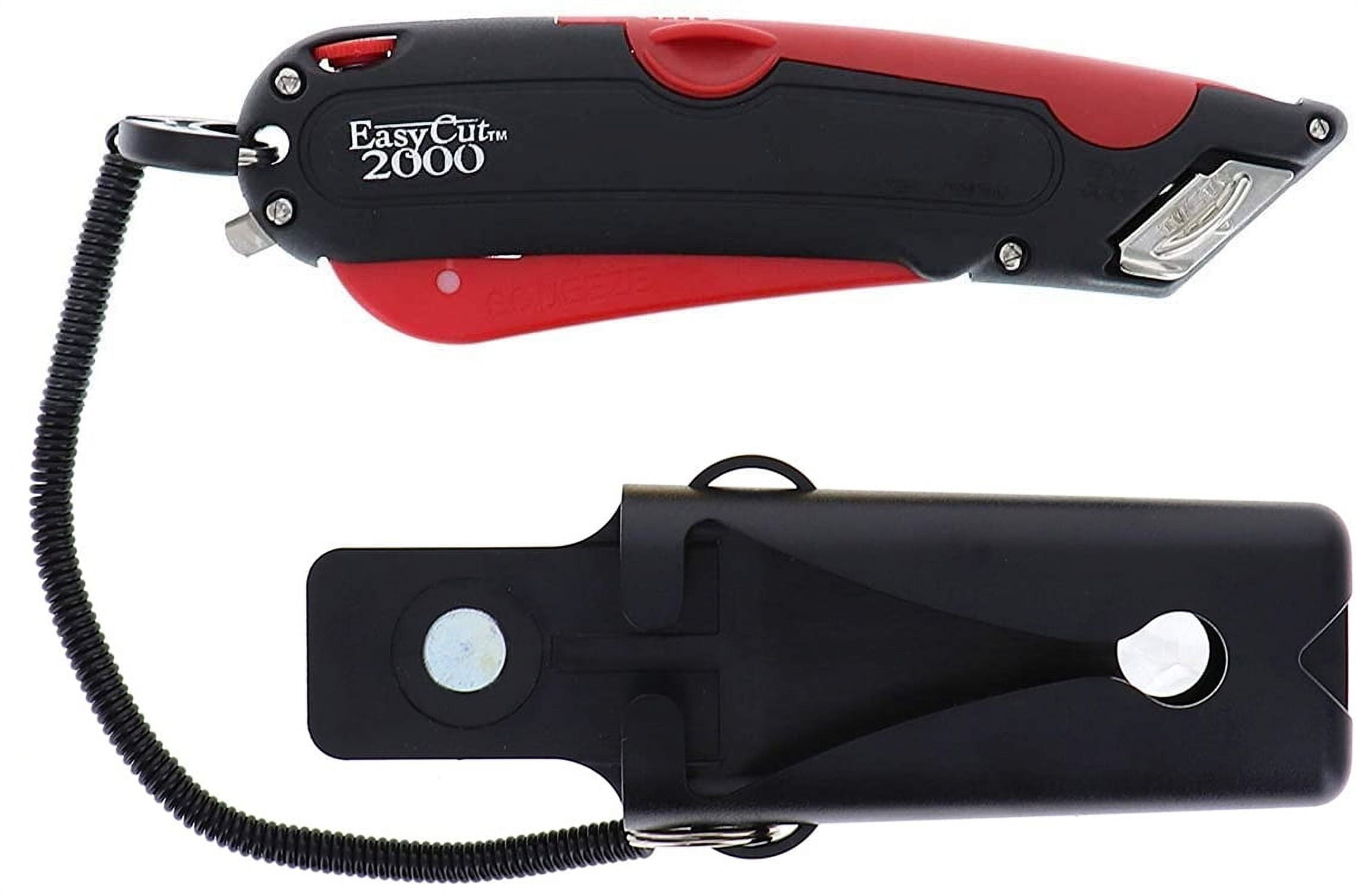 EASY-CUT 2000 Red Safety Box Cutter with Dual Side Edge Guide, Extra ...