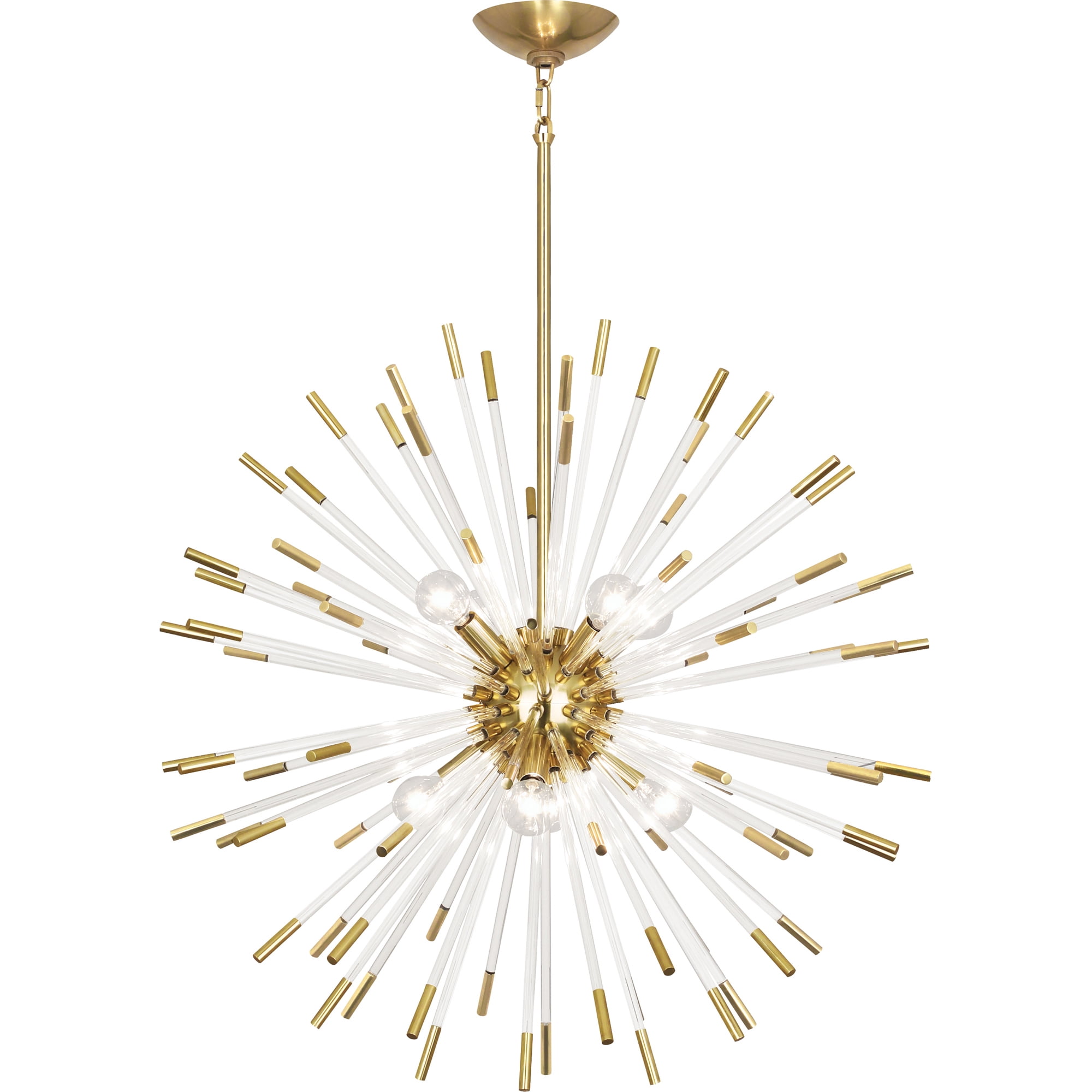 Modern Brass Chandelier with Clear Acrylic Rods - SRKASHLTENI ...