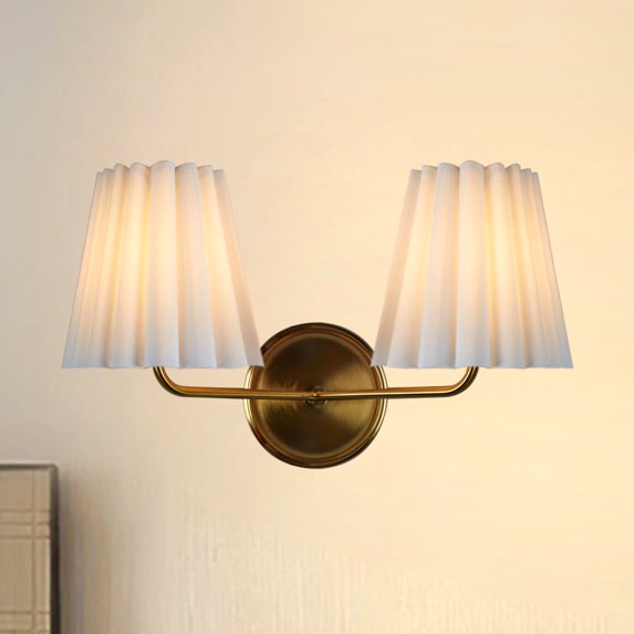 Modern Brass Double Sconce for Transitional Decor - Hardwired Lighting ...