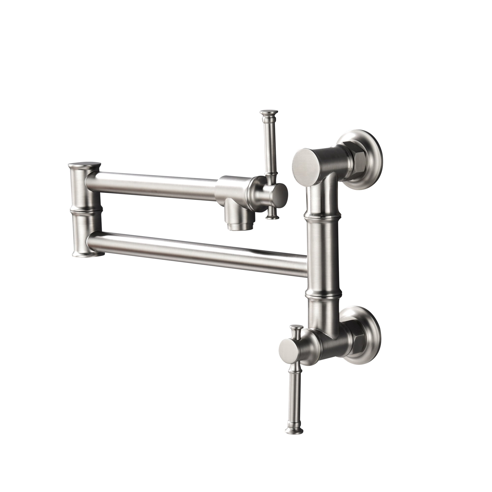 Modern Brass Pot Filler Two-Attachment Wall Mount Folding Kitchen Pot ...