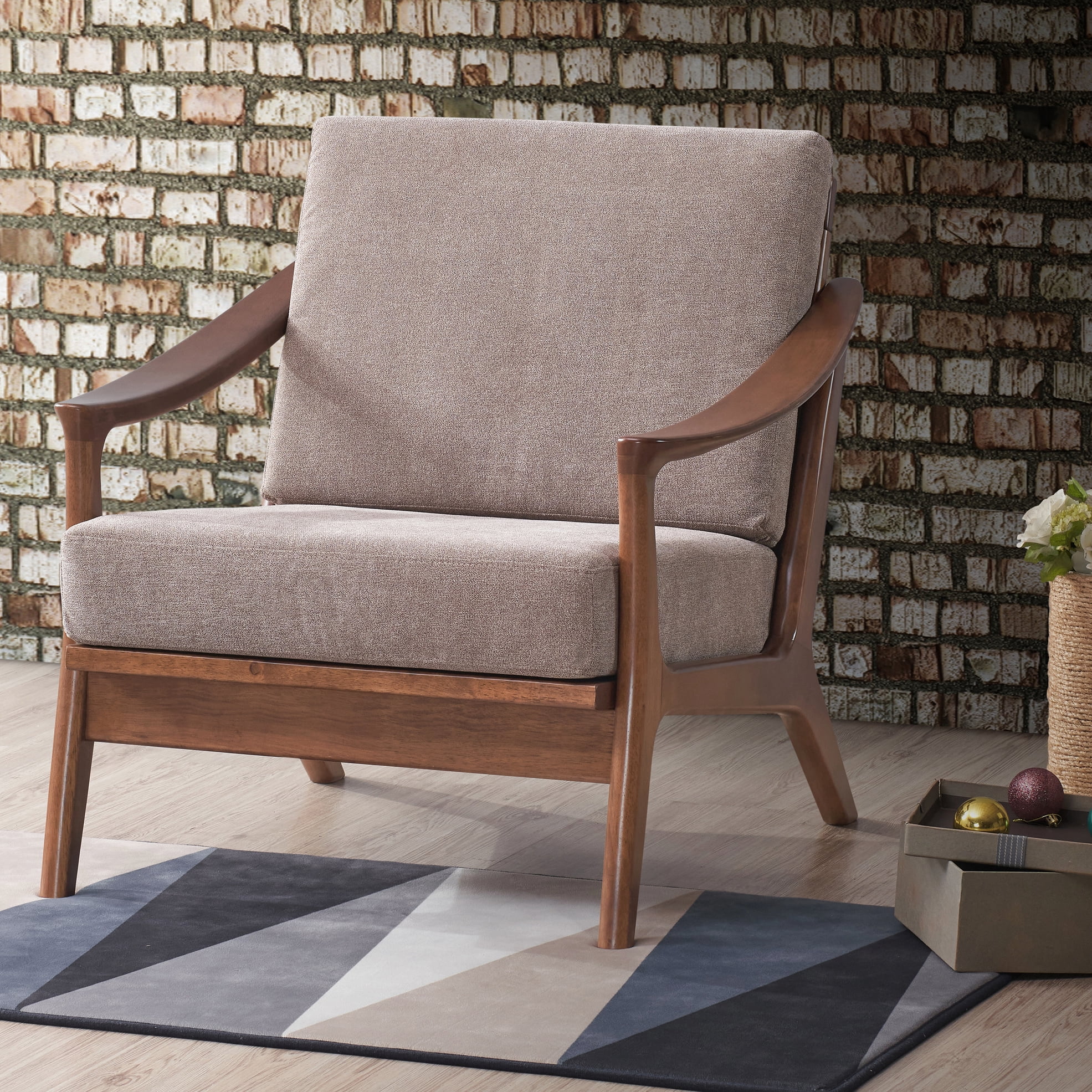 Modern Brown & Accent Chair With Removable Cushion Pad - Superior Foam ...