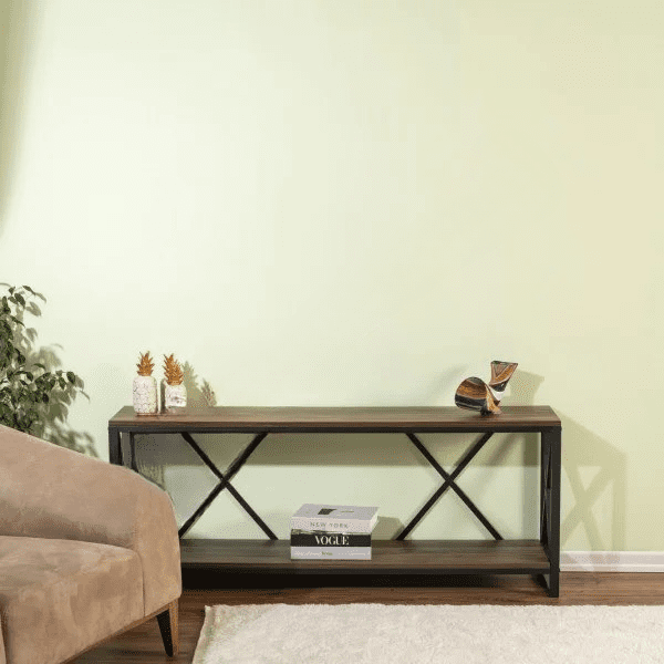 Modern Brown TV Stand & Console Table, 150 cm, Walnut MDF Top with ...