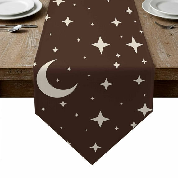 Modern Brown Table Runner Linen Burlap Table Runner 60 Inches Long ...