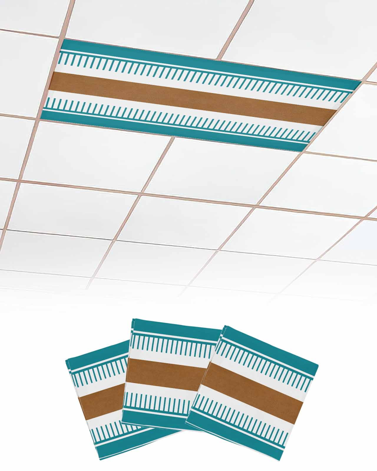 Modern Brown Teal Fluorescent Light Covers for Ceiling Lights 4x2 feet ...