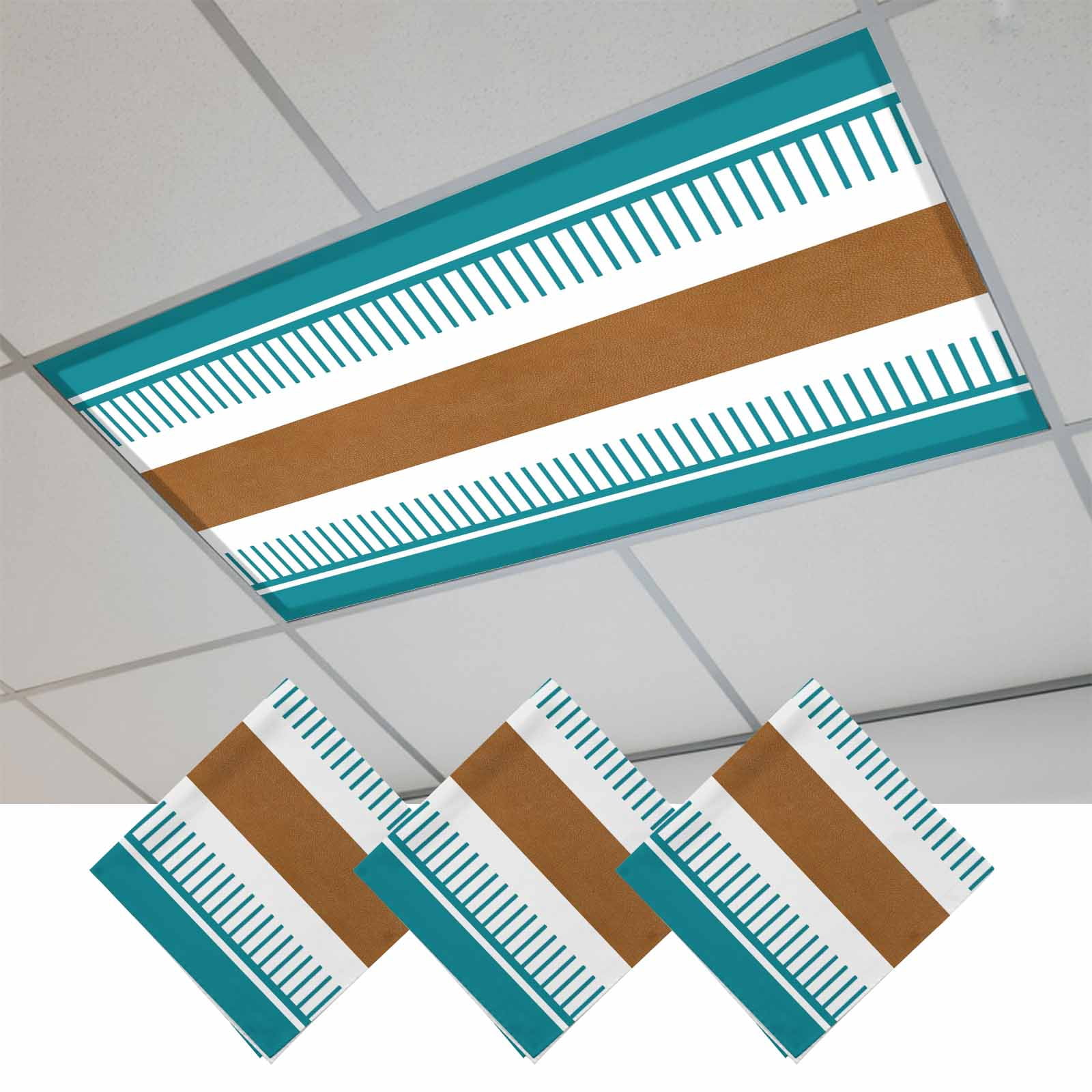 Modern Brown Teal Magnetic Fluorescent Light Covers for Ceiling Lights ...