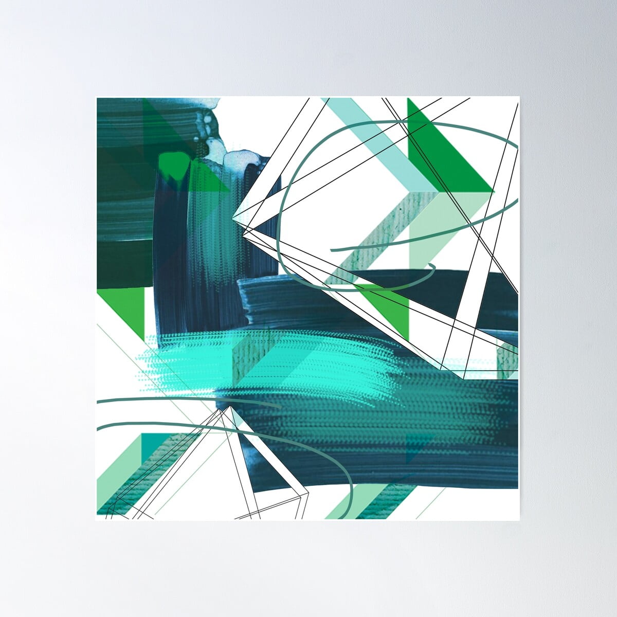 Modern Brush Stroke Poster Wall Art, Modern Wall Decor For Living Room ...