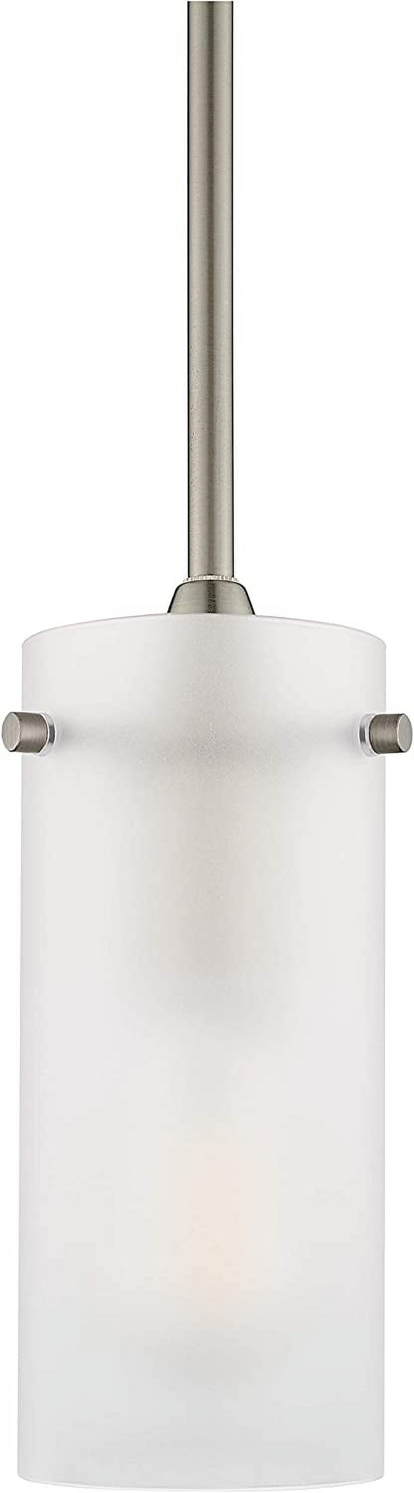 Modern Brushed Nickel Pendant Light Fixtures Over Kitchen Island Sink ...