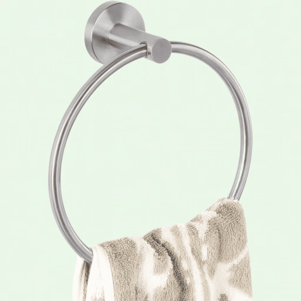 Modern Brushed Nickel Towel Ring, Wall Mounted Hand Towel Holder for ...