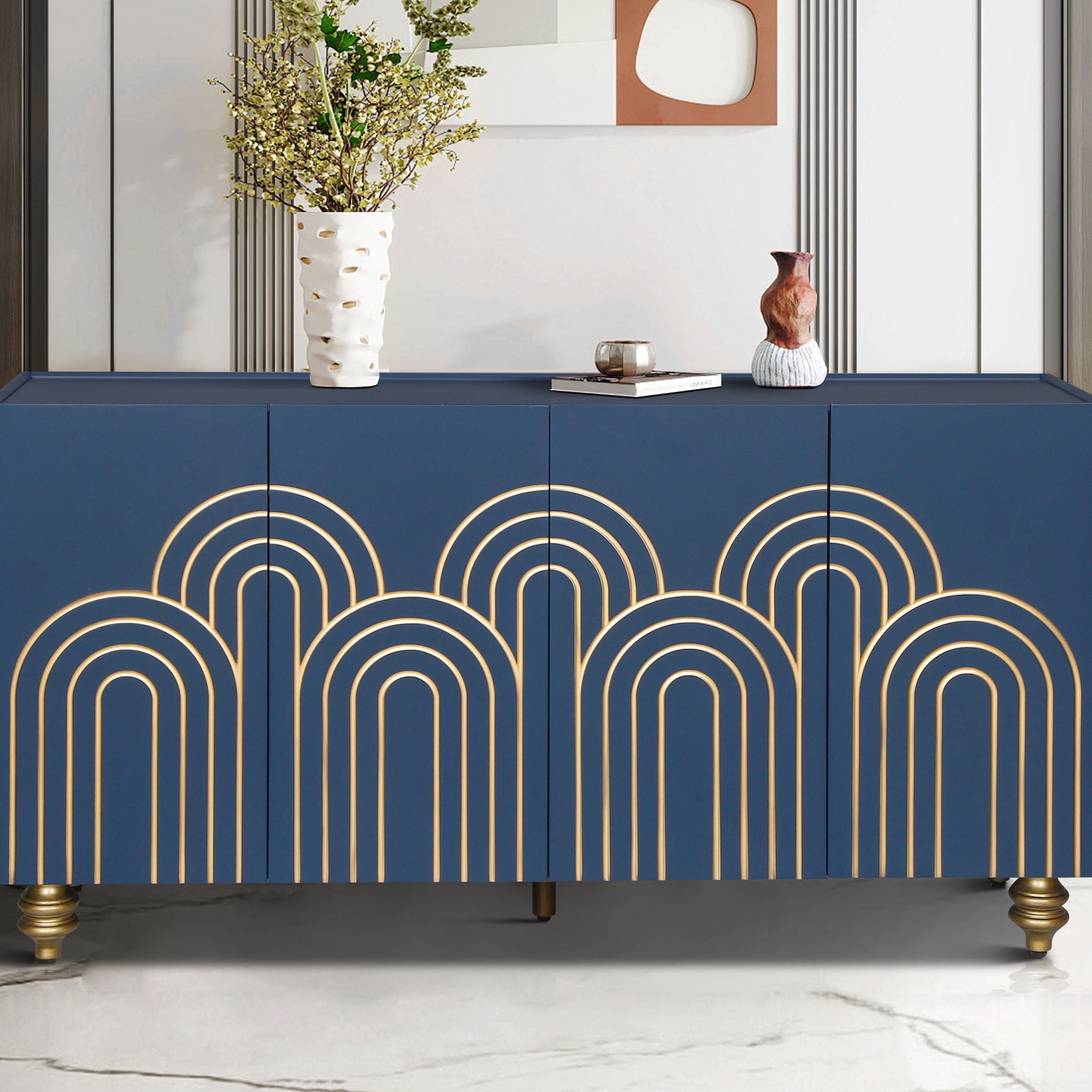Modern Buffet with Fluted Design | Used in Home's Main Spaces | Sturdy ...