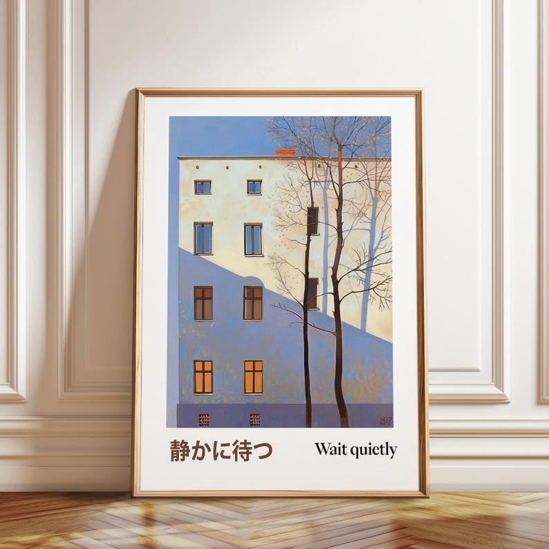 Modern Building Wall Art - Sunset Glow Japanese Architectural Inspired ...