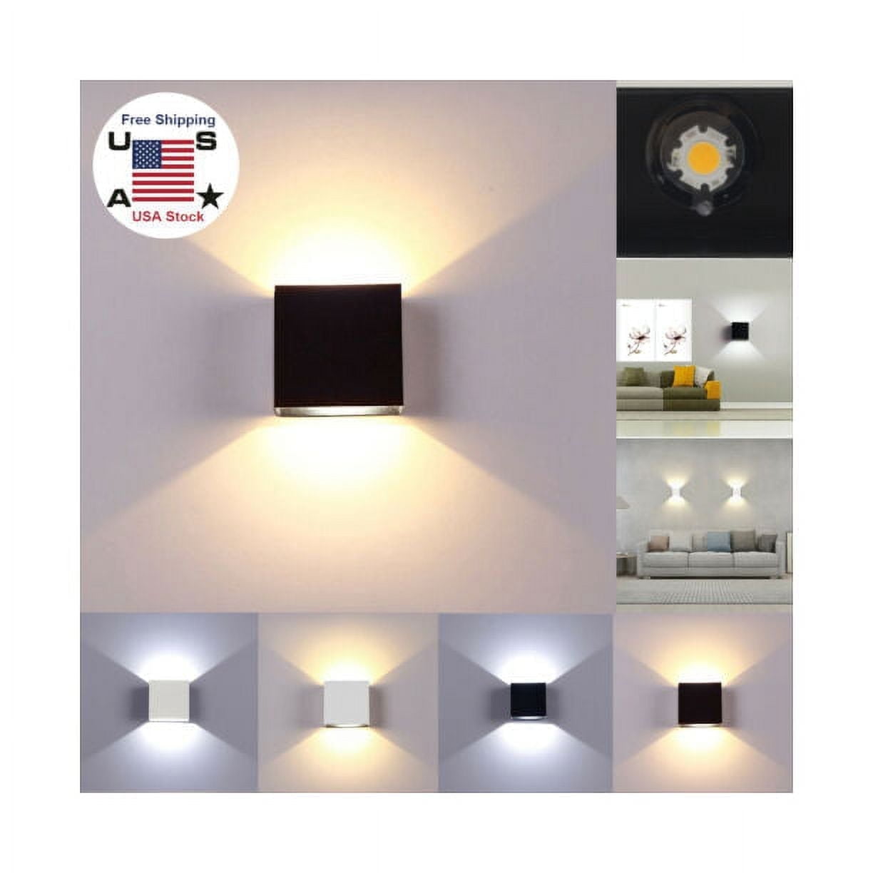 Modern COB LED Wall Light Up Down Cube Indoor Outdoor Sconce Lighting ...