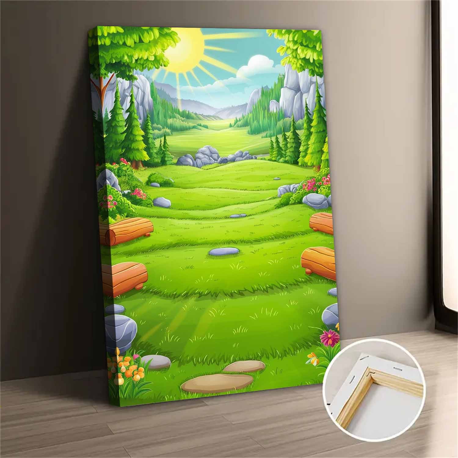 Modern Canvas Wall Art Sunny Forest Landscape Print - Walmart.com