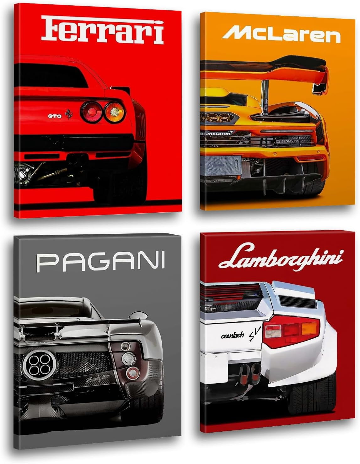Modern Car Posters Classic Supercar Wall Art Prints, Ferrari ...