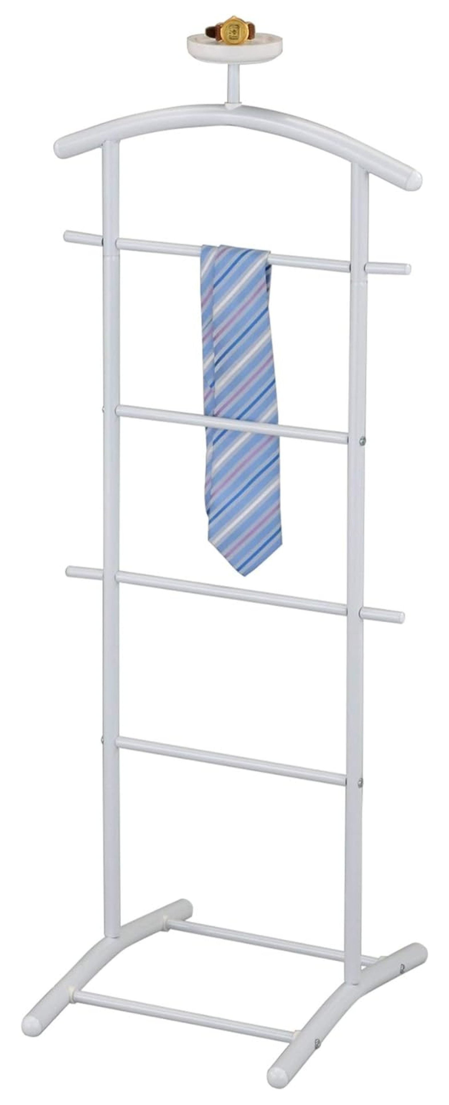 Modern Carlsen Clothes Organizer Rack, Suit Valet Stand, White Metal ...