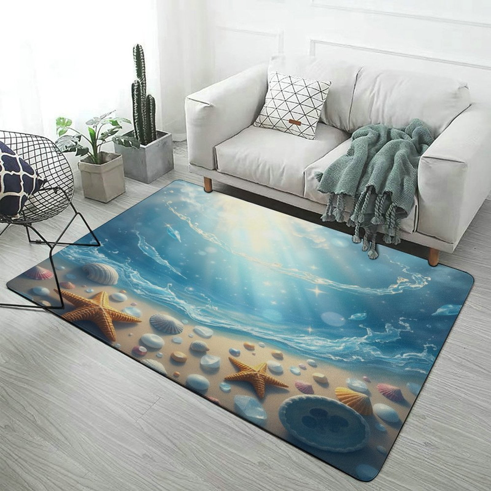 Modern Carpets for Living Room Beach Starfish Soft Luxury Large Area ...