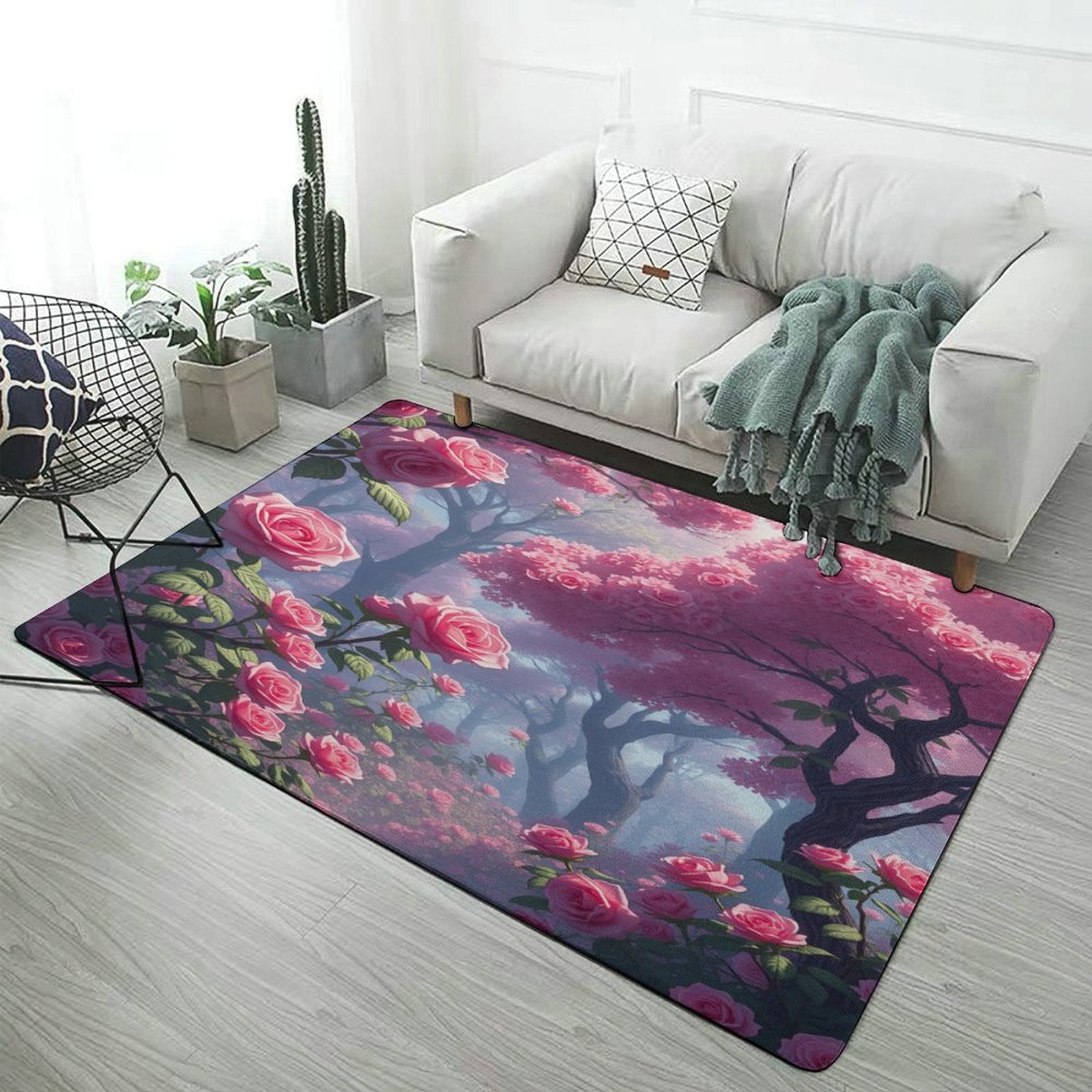 Modern Carpets for Living Room Rose Soft Luxury Large Area Plush Rugs ...