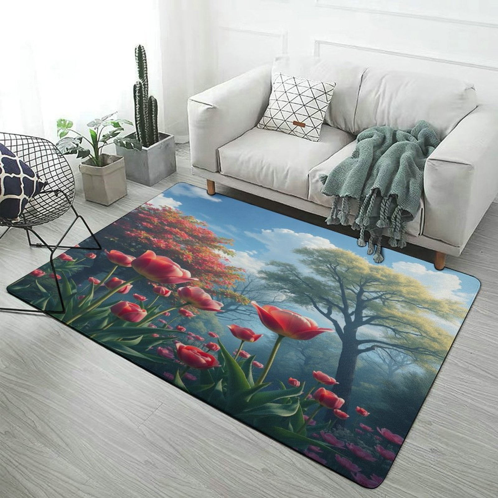 Modern Carpets for Living Room Rose Soft Luxury Large Area Plush Rugs ...