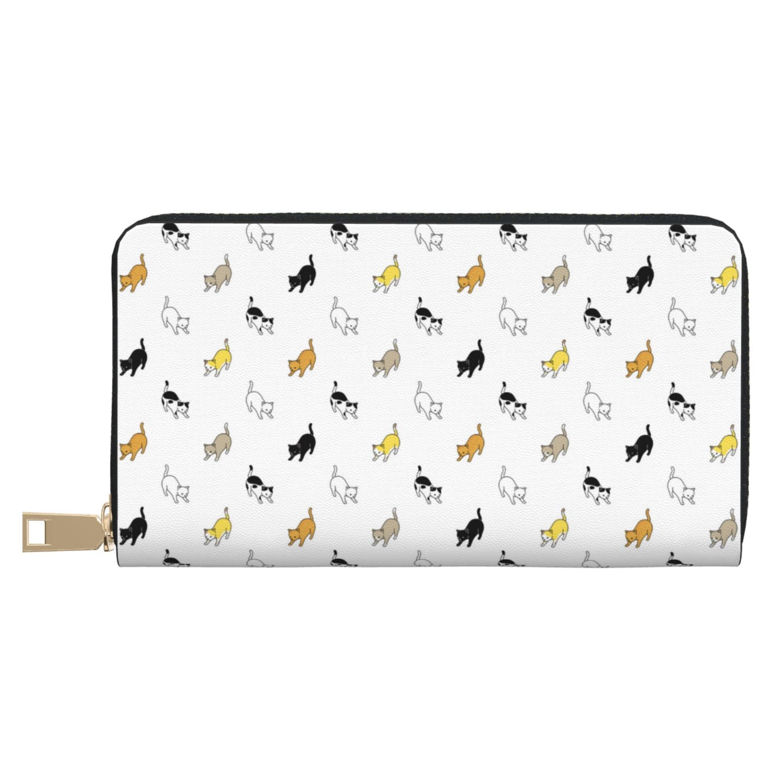 Modern Cartoon Cute Cat Wallet Women, Leather Bifold Multi Card Wallet ...