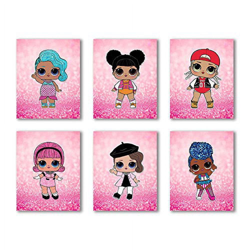 Modern Cartoons Pink LOL Doll Theme Art Paintings Set of 6 (8?X10 ...