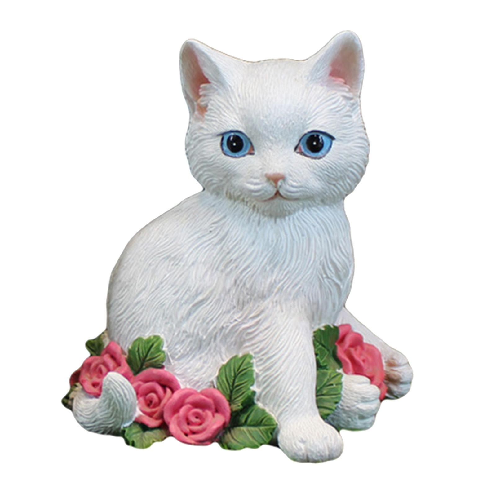 Modern Cat Figurine Resin Statue Collection for Bedroom Garden ...