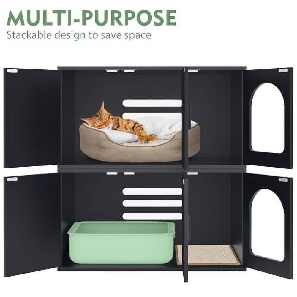 Modern Cat Litter Box Enclosure Furniture as End Side Table, Stackable ...