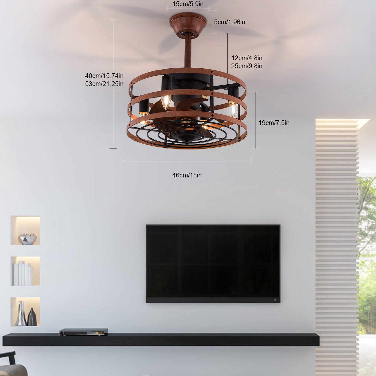 Walmart Modern Kitchen Indoor Ceiling Fan Bladeless with Lights, Remote ...