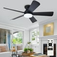 Modern Ceiling Fan with Light: 42-Inch Black Small Fans for Bedroom ...
