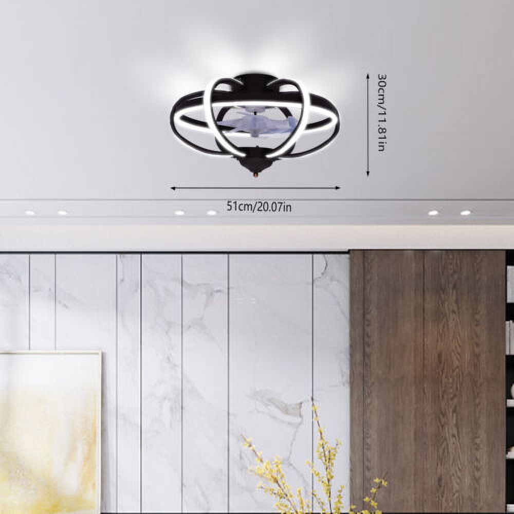 Modern Ceiling Fan Light Dimmable Lamp Chandelier LED Remote Control ...