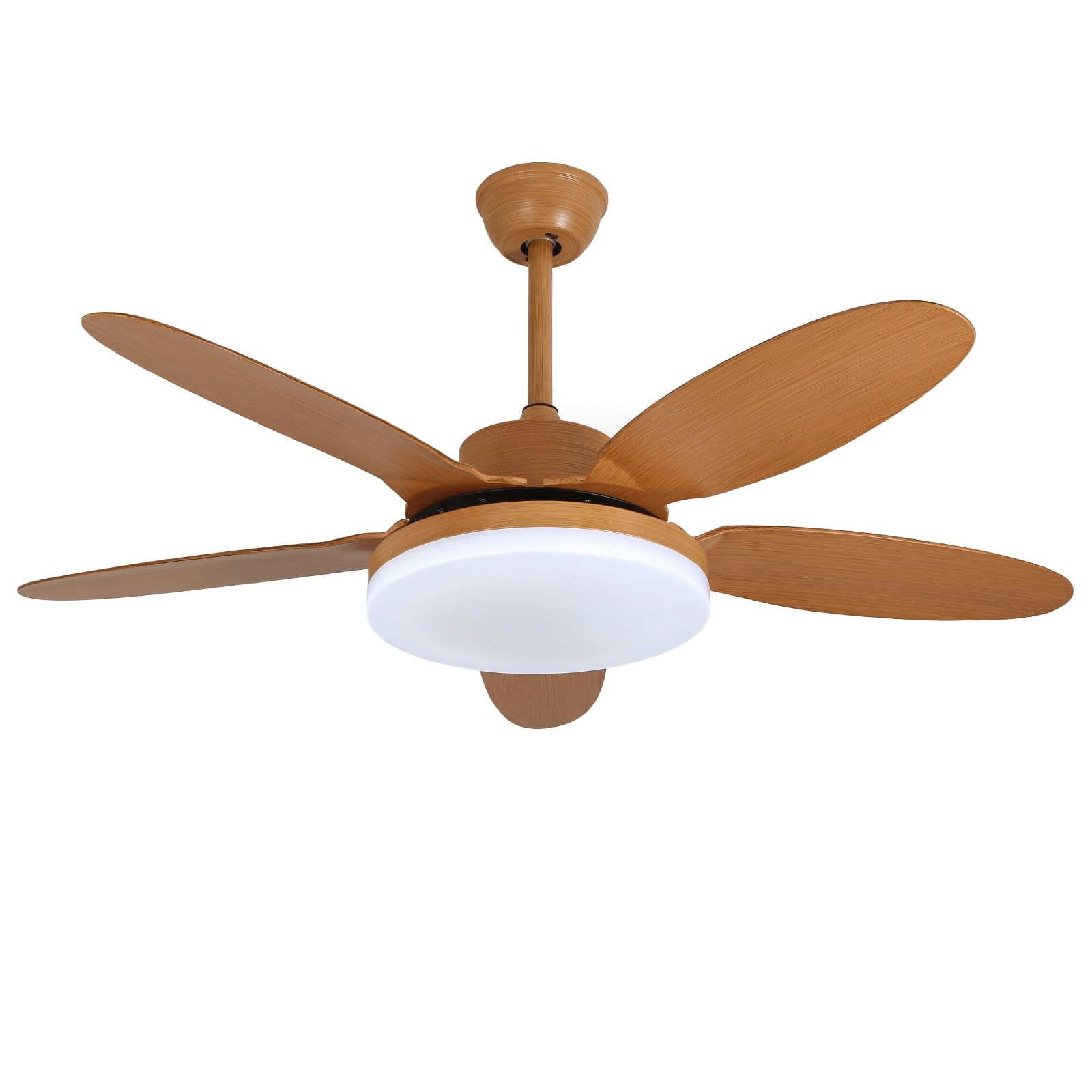 Modern Ceiling Fan Light, Wood Color Finish, 3 Adjustable Light Colors ...