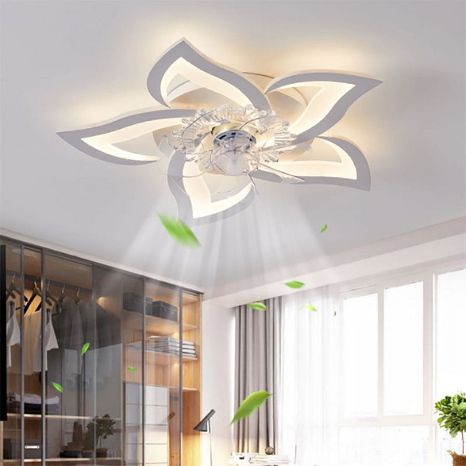 Modern Ceiling Fan with Light LED Ceiling Lamp Fixture Living Room ...