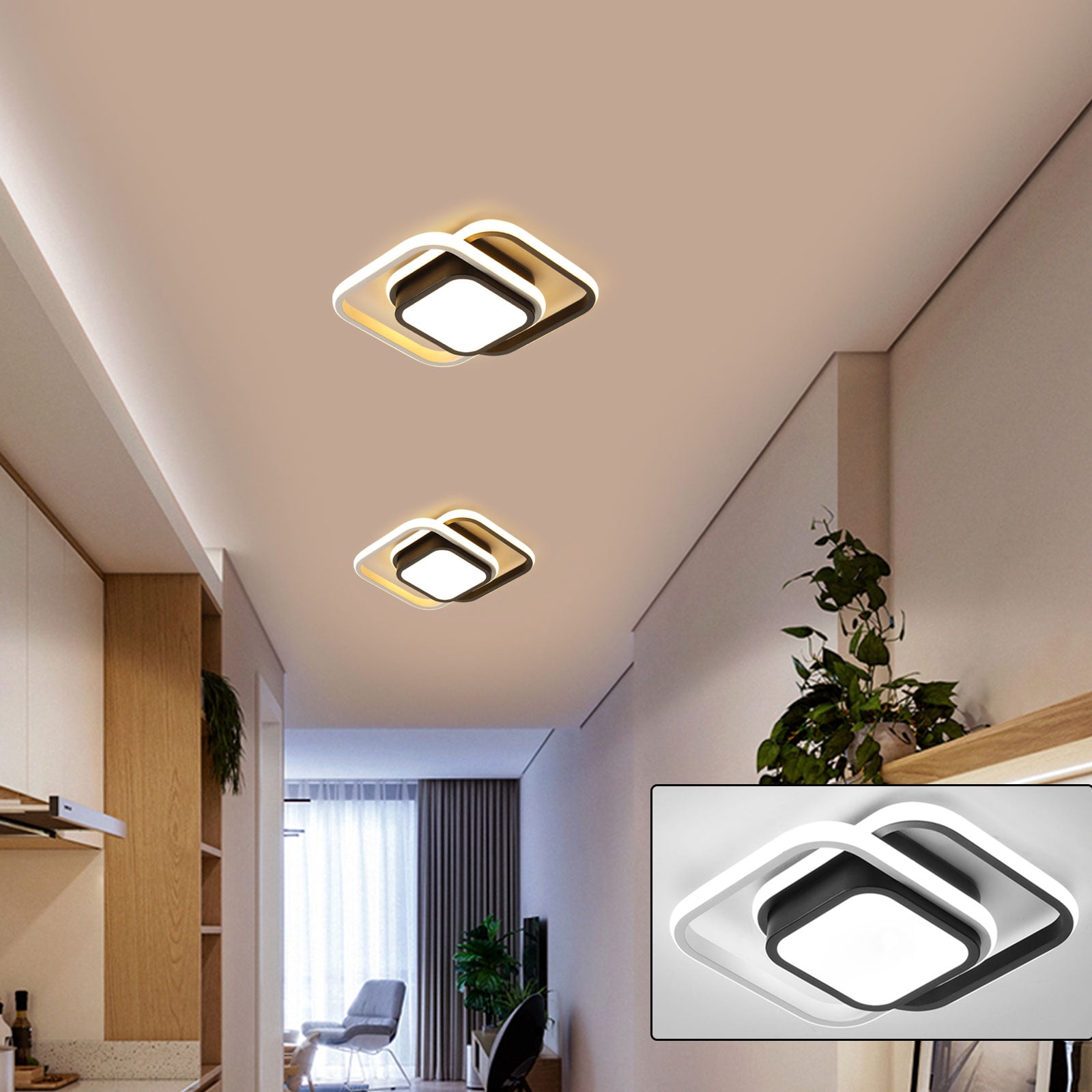Modern Ceiling Light Dimmable Pendant Lamp 110V Flush Mount Acrylic ...