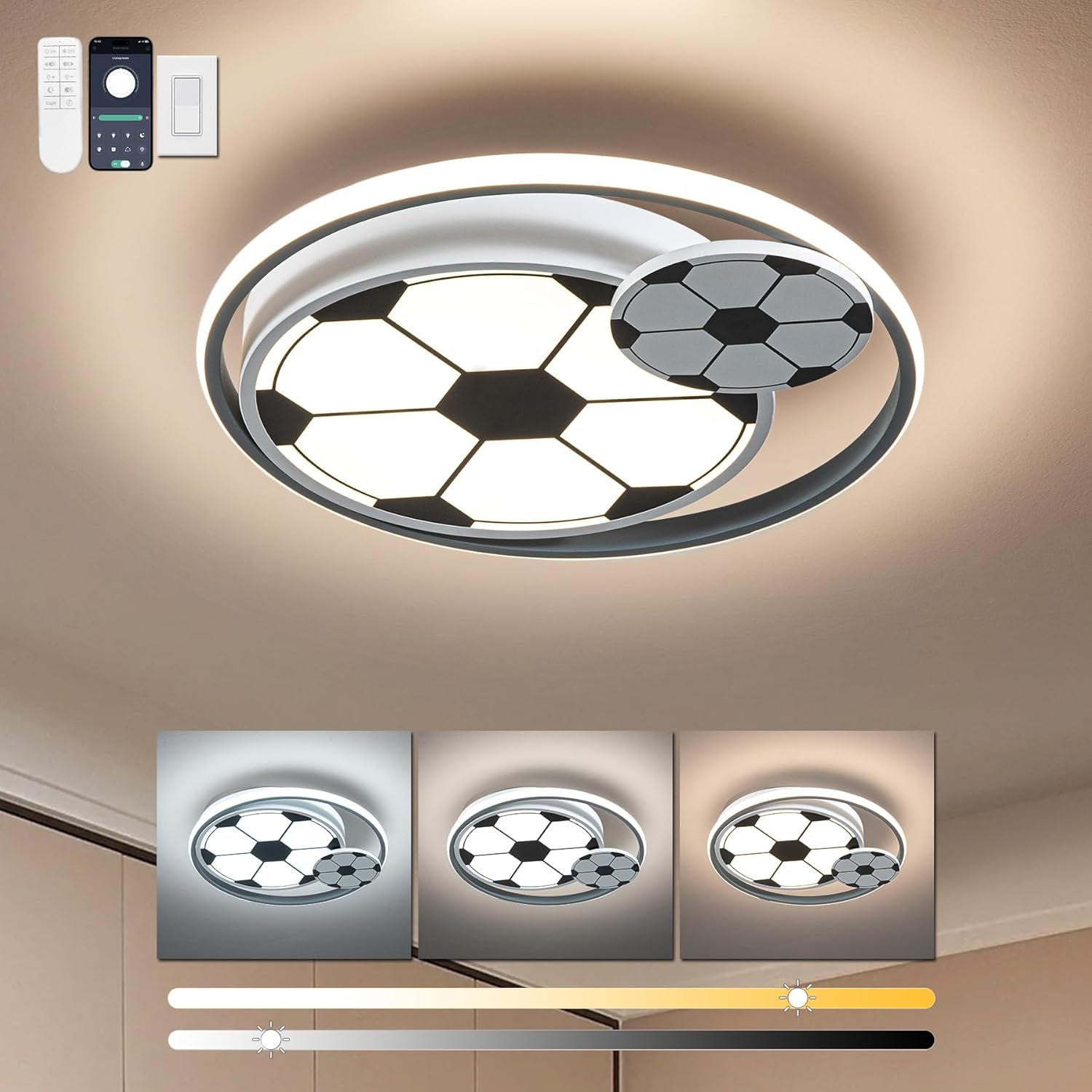 Modern Ceiling Light LED Kids Room Ceiling Light for Bedroom Dimmable ...