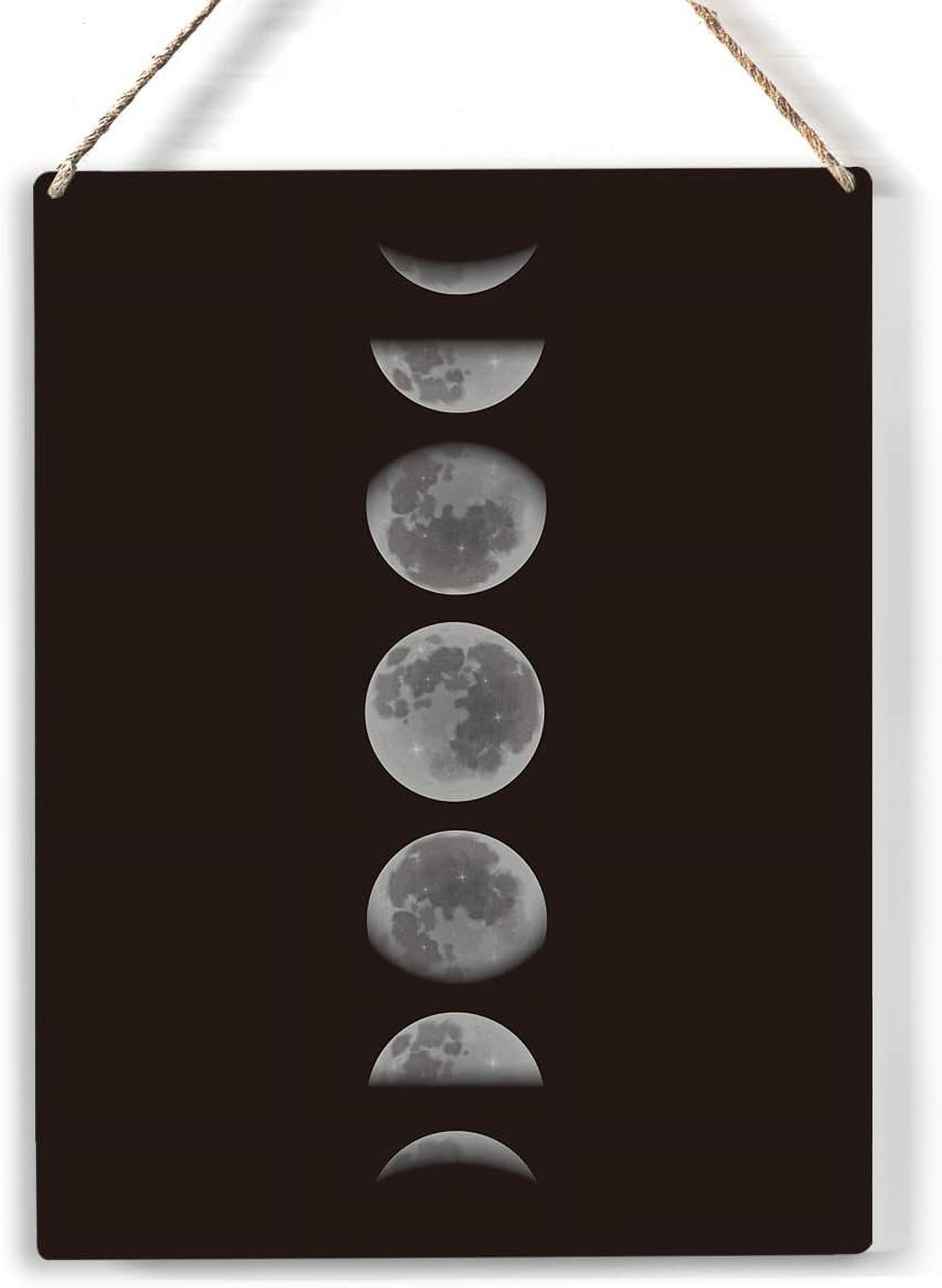 Modern Celestial Wood Sign Moon Phases Wooden Signs Rustic Hanging ...