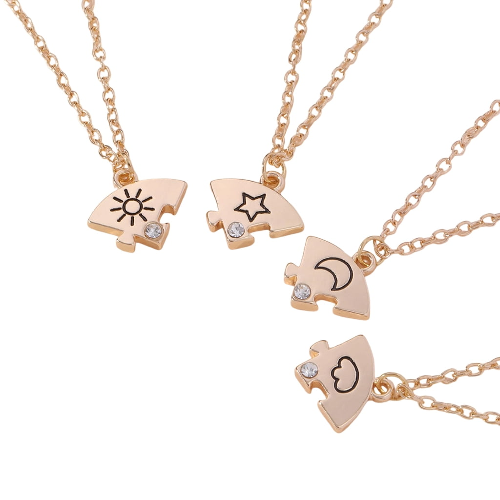 Modern Celestials Charm Necklace Sun Moon Star Clouds Interlockings ...