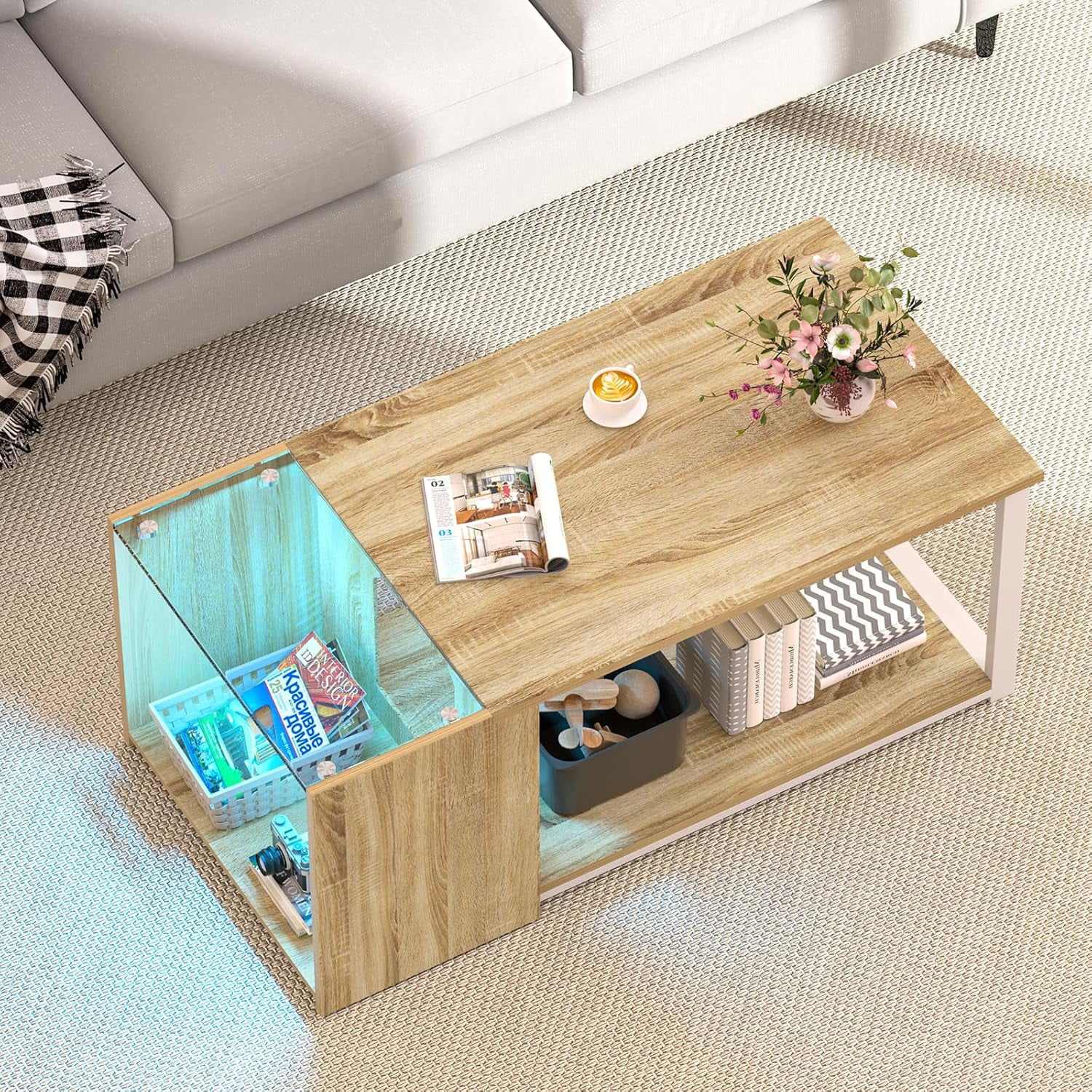 Modern Center Tables with Storage Coffee Table for Small Living Room ...