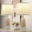 Walmart Pair of Ceramic Table Lamps, Classic Bedside Nightstand Lamps ...