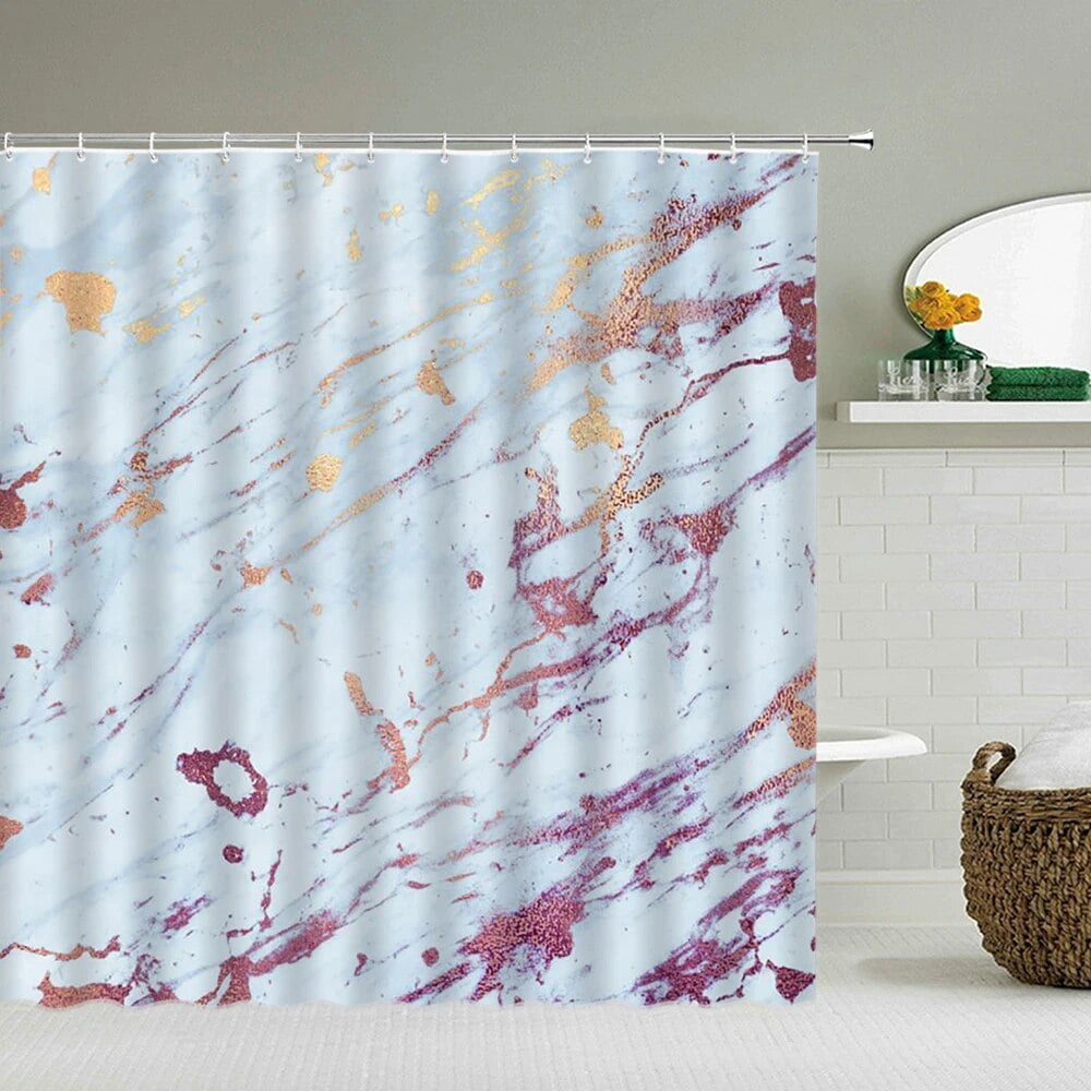 Modern Ceramic Tile Pattern Waterproof Bath Curtains Bathroom Shower ...