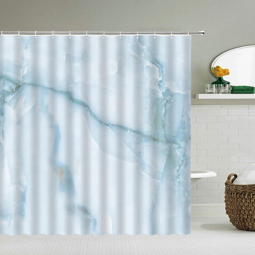 Modern Ceramic Tile Pattern Waterproof Bath Curtains Bathroom Shower