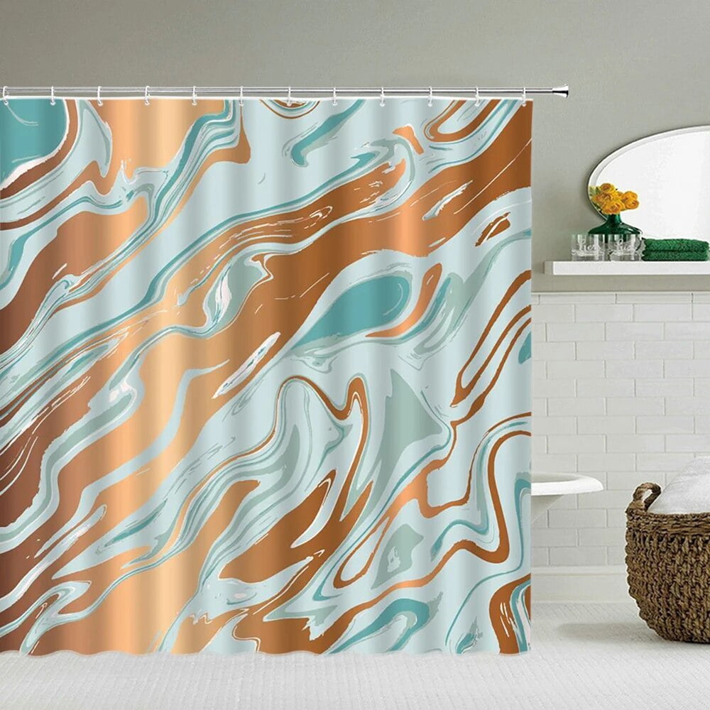 Modern Ceramic Tile Pattern Waterproof Bath Curtains Bathroom Shower ...