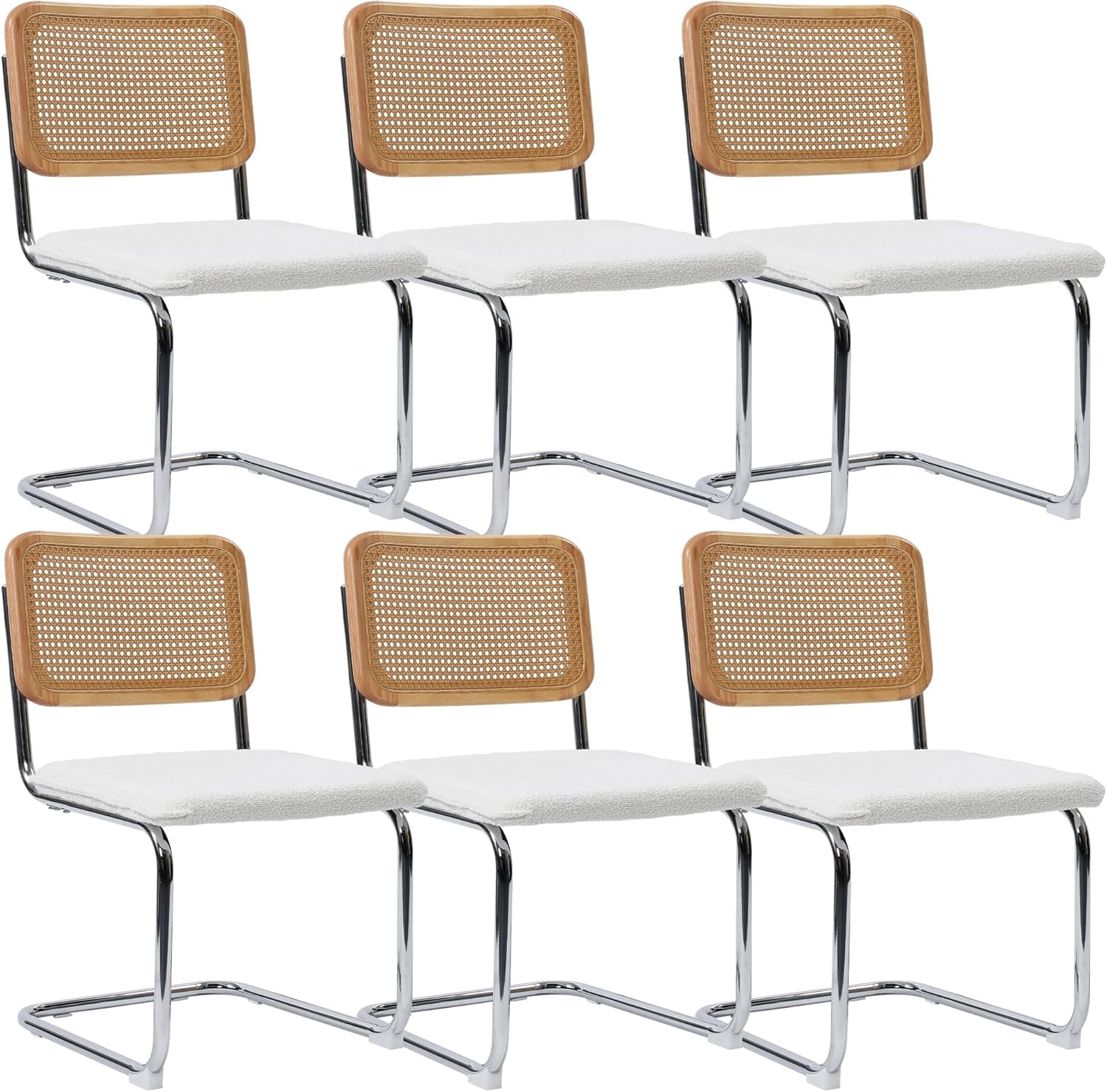Modern Cesca Cane Dining Chairs, Set of 2, Handwoven Rattan Cane Back ...
