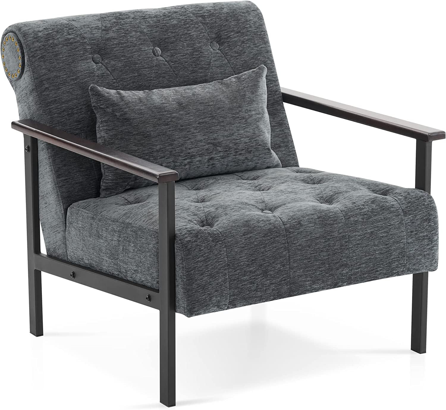 Modern Chairs, Chenille Upholstered Armchair, Ergonomics Lounge Chair ...