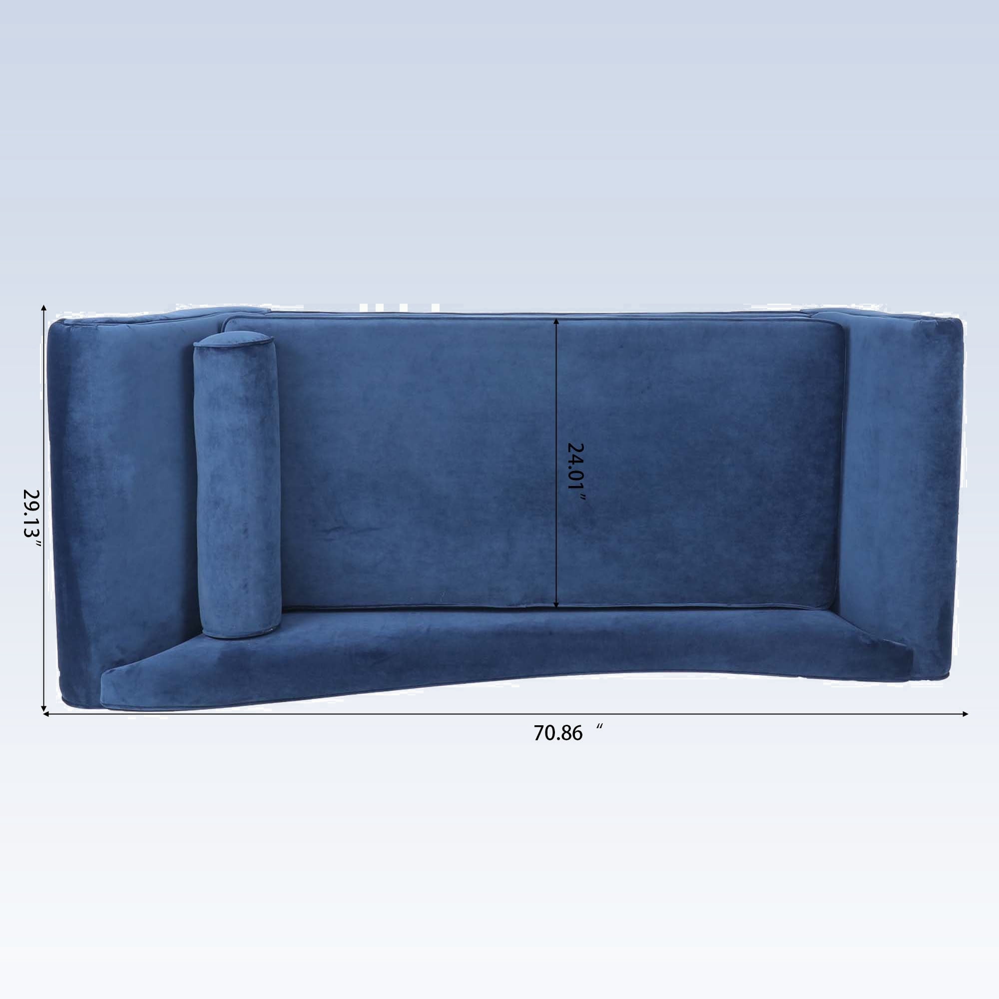 Modern Chaise Lounge with Scroll Arm For Living Room Blue - Walmart.com