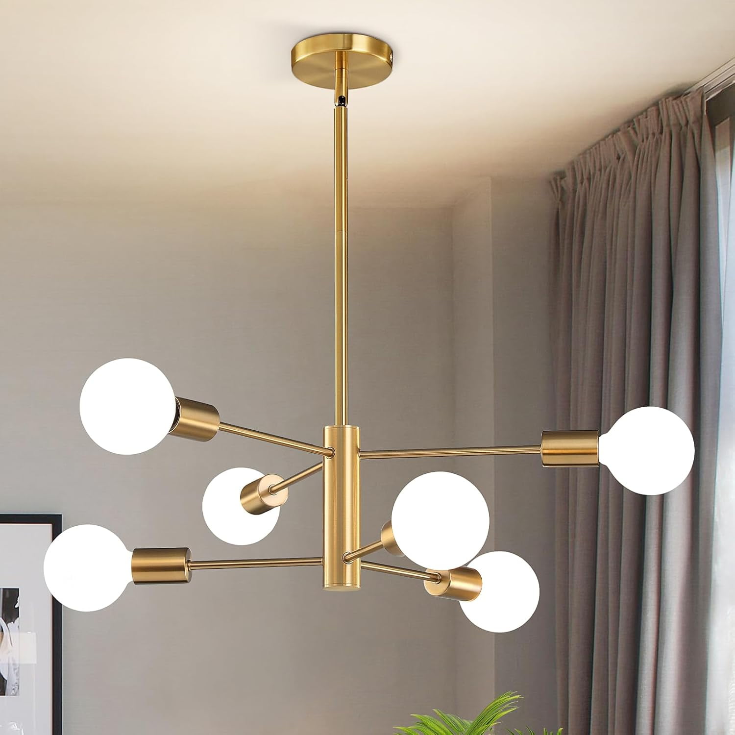 Modern Chandelier Ceiling Light Fixture Sputnik Chandeliers Gold and ...