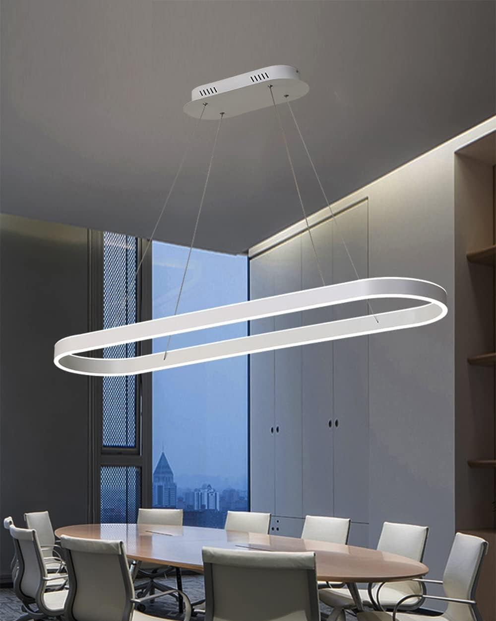 Modern Chandelier Circular LED Dimmable 66W 1 Linear Chandelier LED ...
