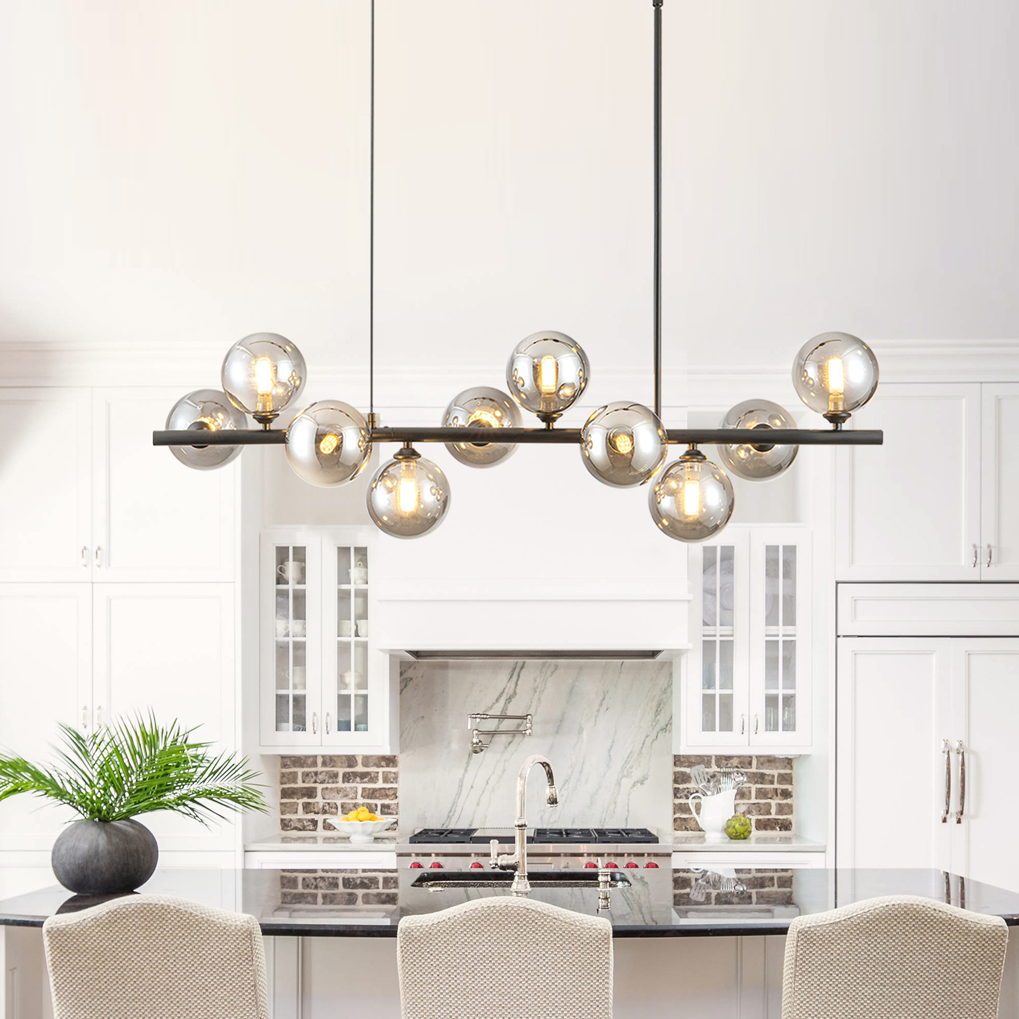Briignite Retro Dining Chandelier, Metal Dining Room Light Fixture ...